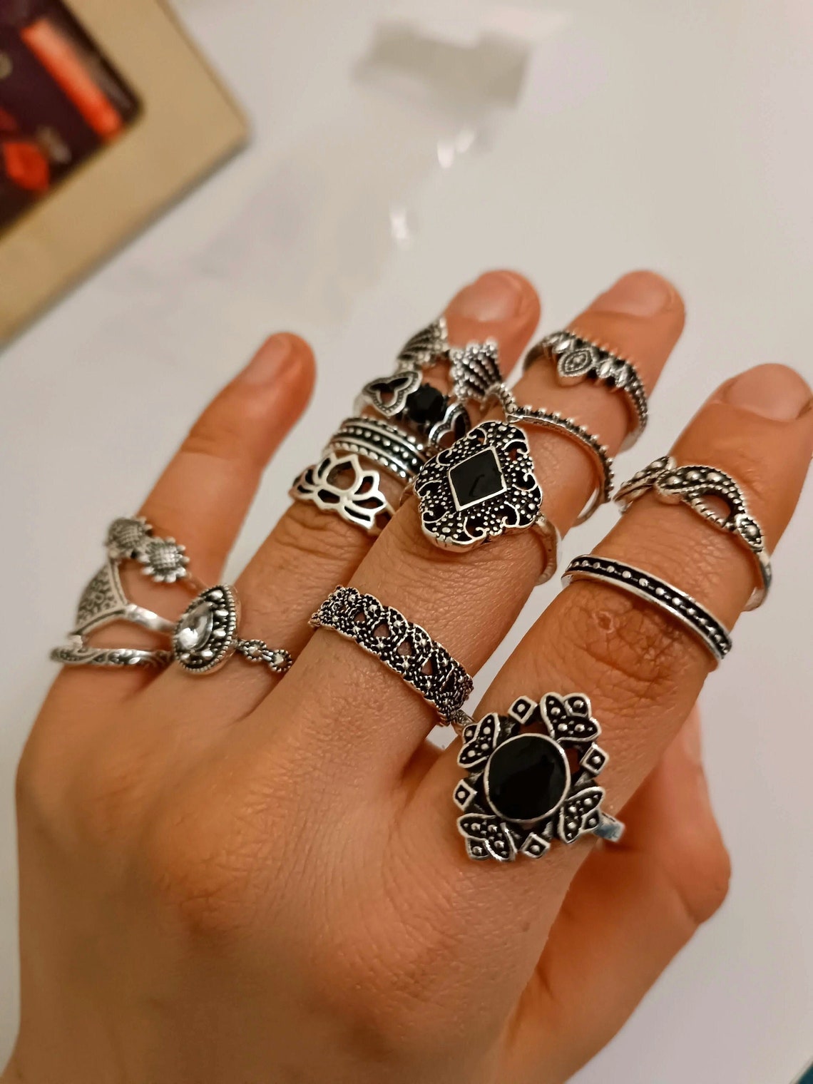 Vintage Boho Ring Set 15pcs Rings, Vintage Ring Set, Boho Ring Set ...