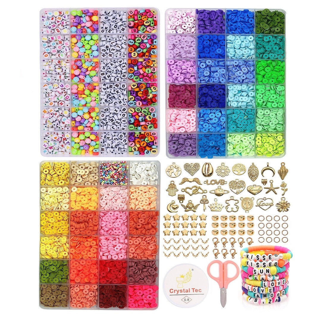 3 Box, 6000pcs Beads for Bracelet Making, Jewelry Making Kit ...