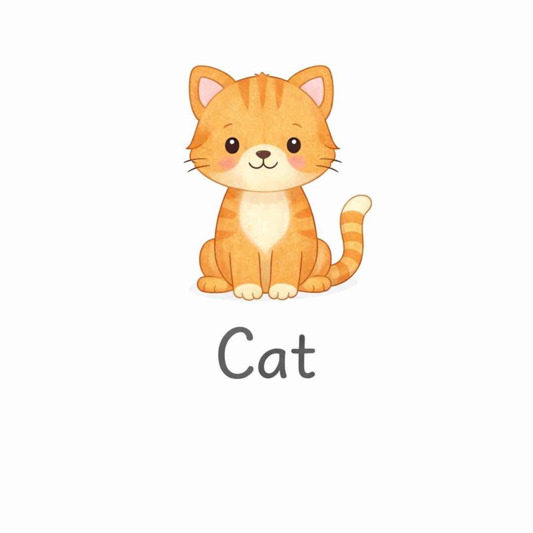 Cat Animal Name Nursery Wall Art | Printable Digital Download - Etsy