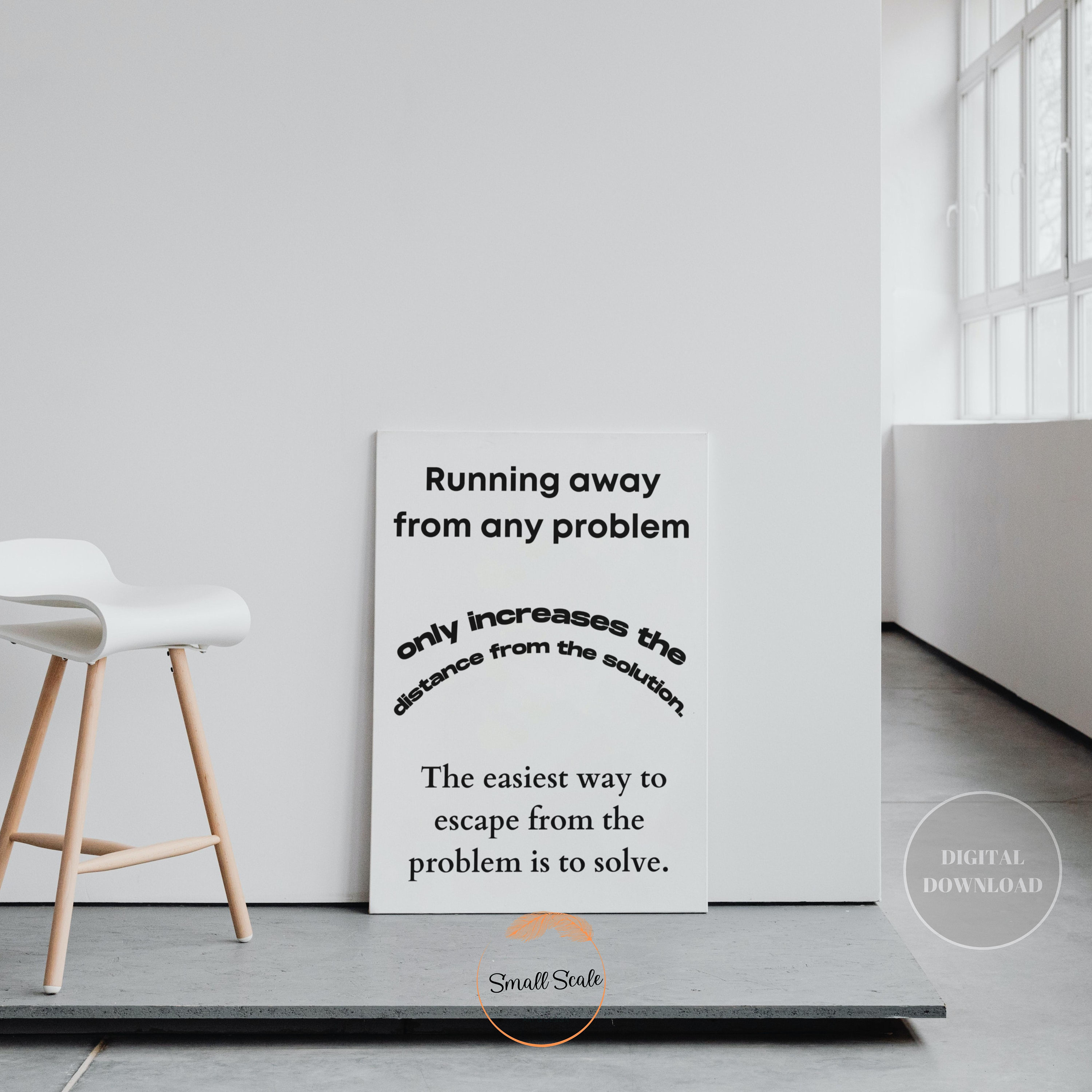 Running Away From Any Problem Printable Quote Motivational - Etsy