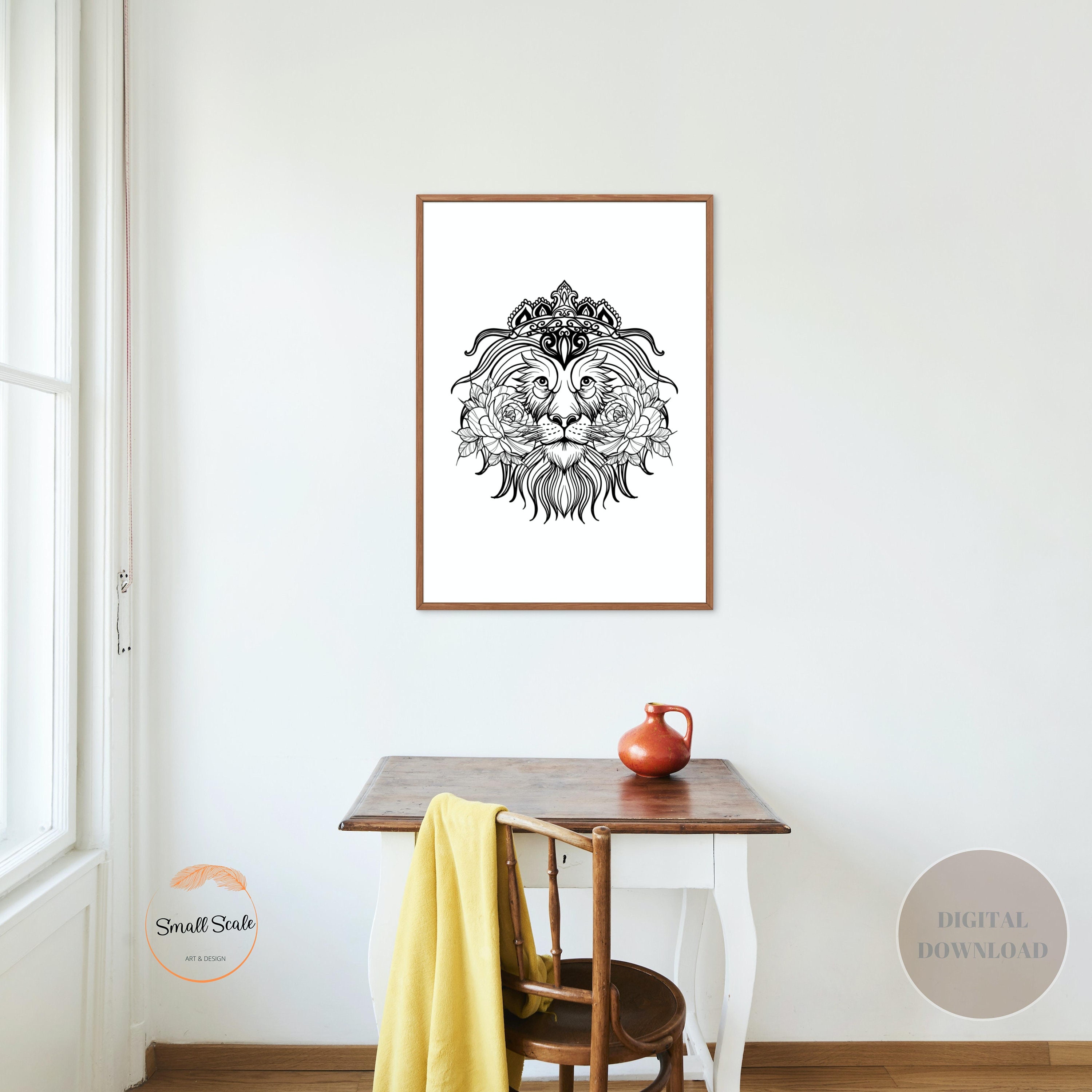 Lion Print Lion Poster Lion Wall Art Lion Wall Decor - Etsy