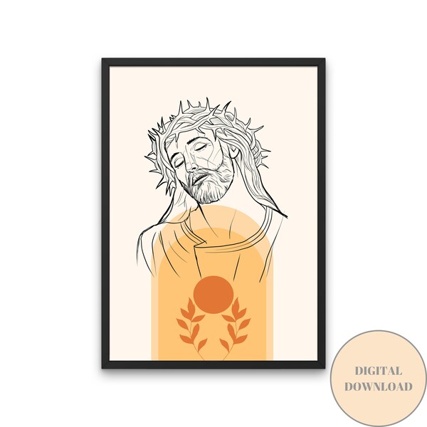 Jesus Line Drawing - Etsy