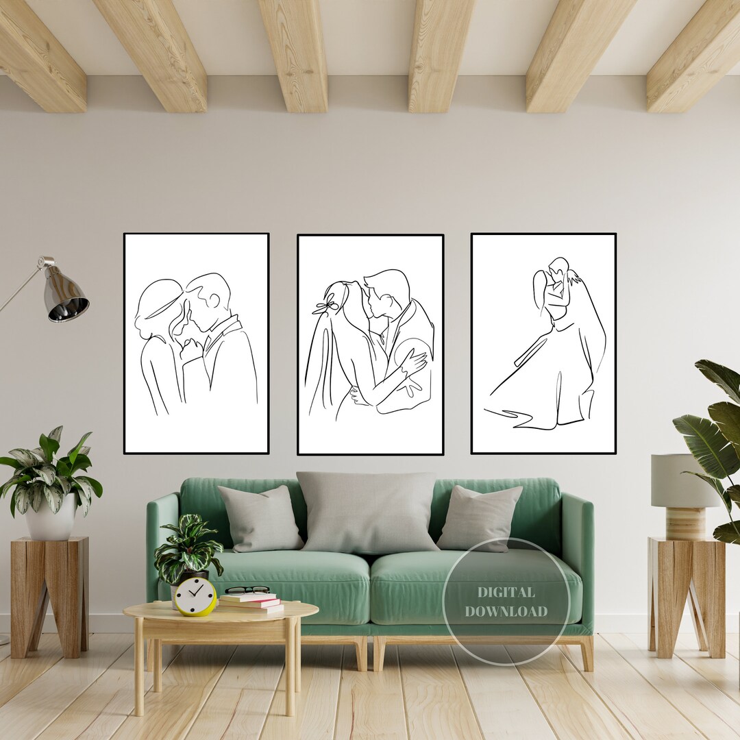 Line Art Woman and Man Minimal Woman and Man Line Woman and Man Drawing ...