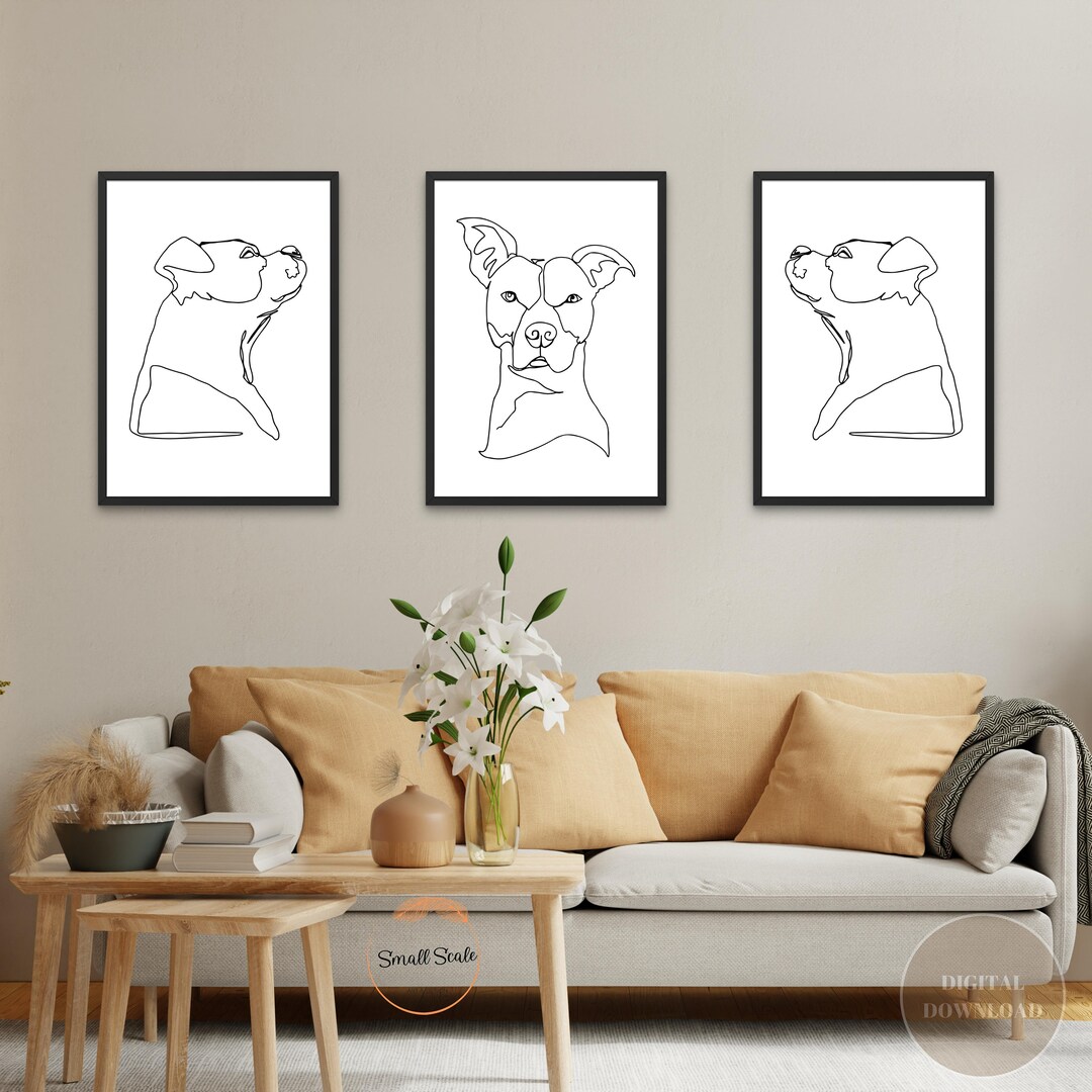 Dog Line Art - Dog Wall Art - Dog Art Print - Minimalist Dog Art - Dog ...