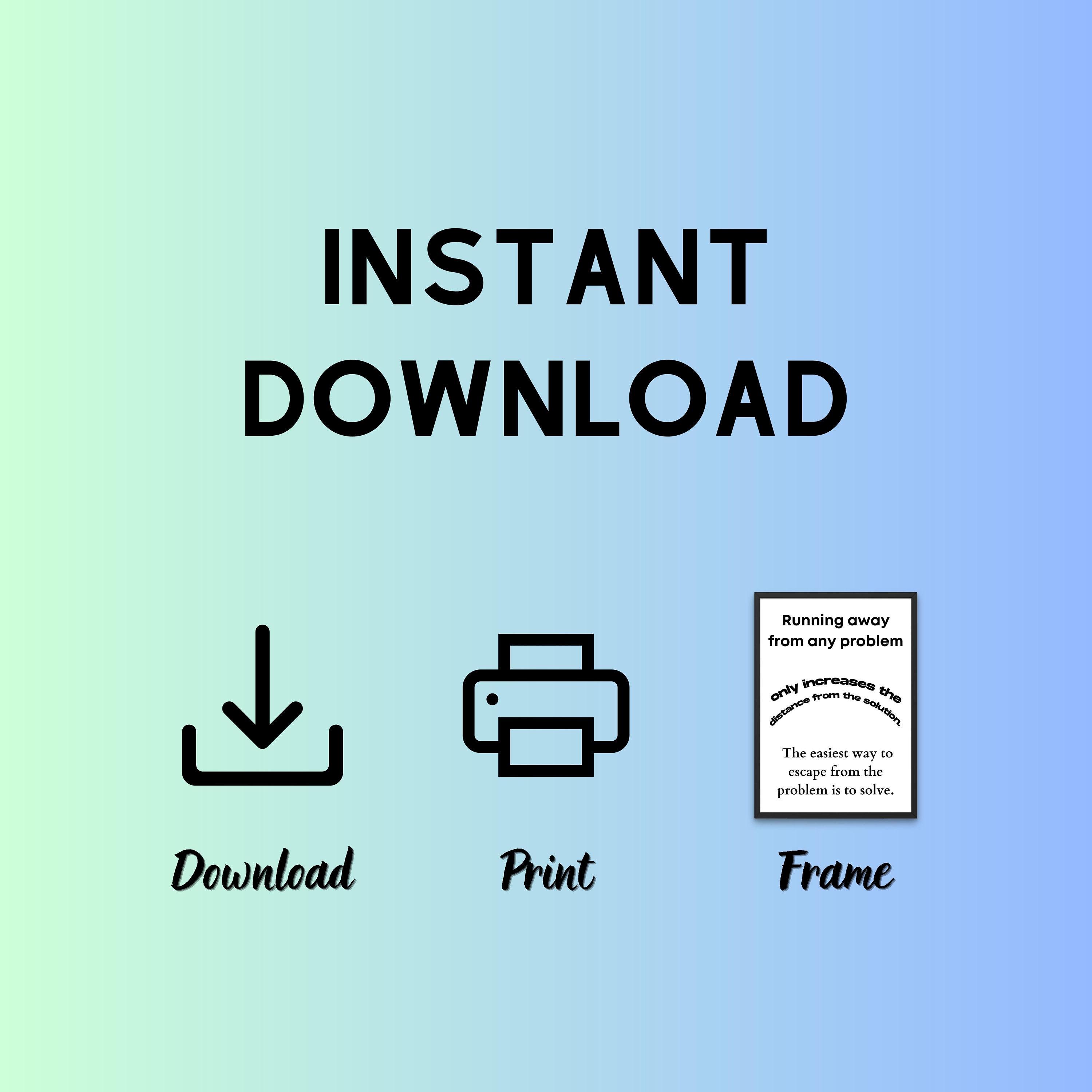 Running Away From Any Problem Printable Quote Motivational - Etsy