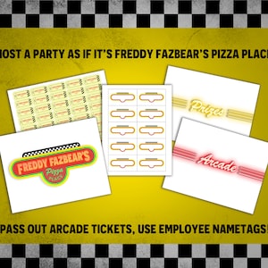 FNAF Party Printable Bundle - Freddy Fazbear's Pizza Box, Arcade ...