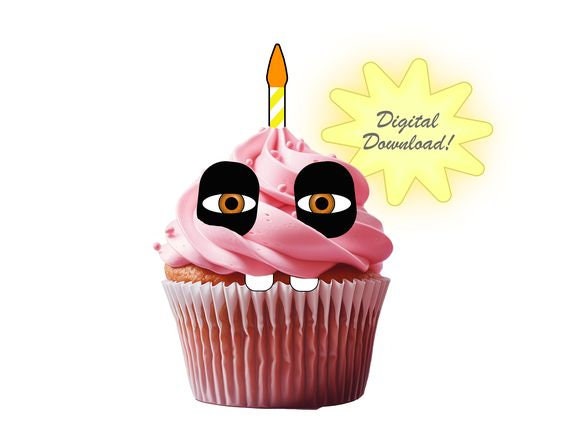 FNAF Mr. Cupcake Topper Printable - DIY Cupcake Decorations - Birthday ...