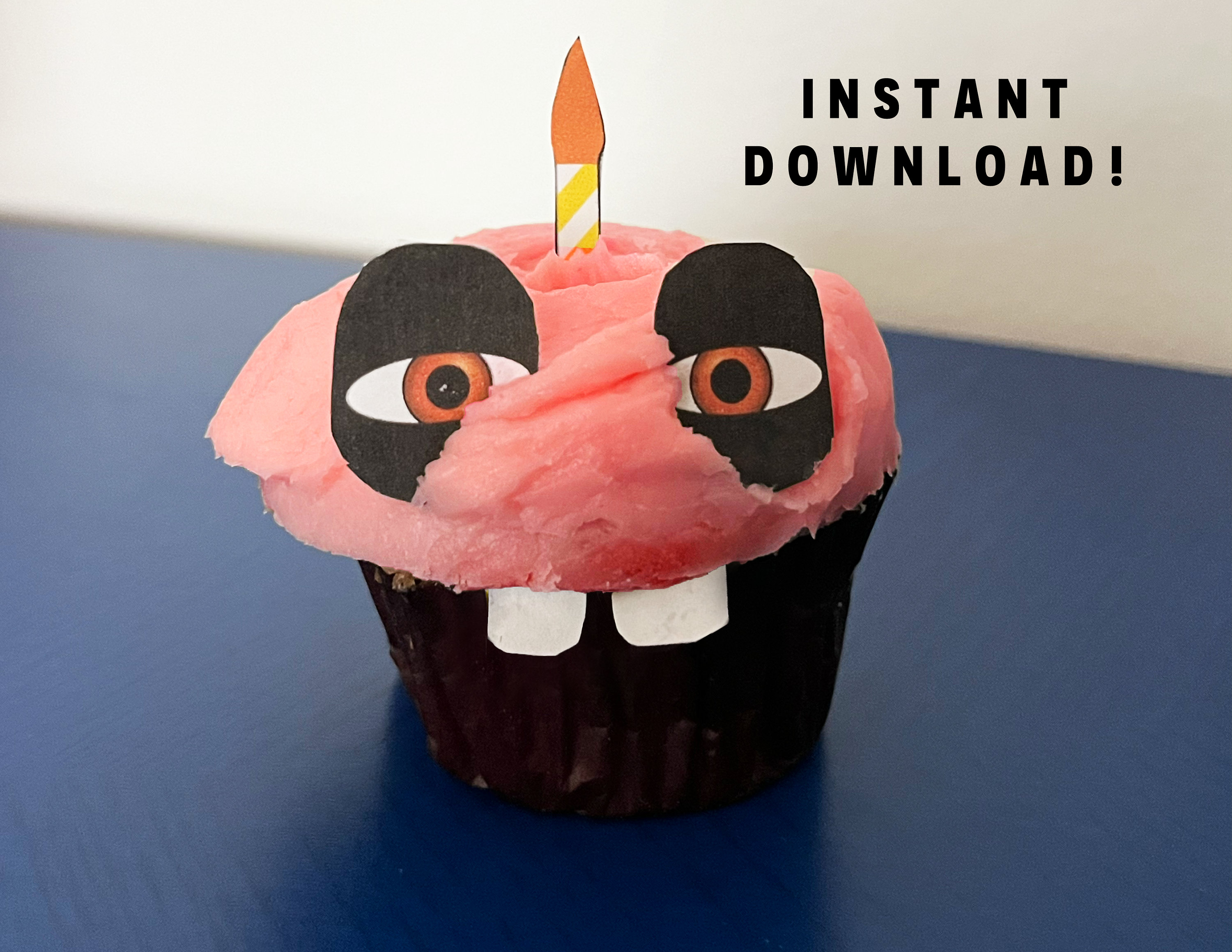 FNAF Mr. Cupcake Topper Printable DIY Cupcake Decorations Birthday ...