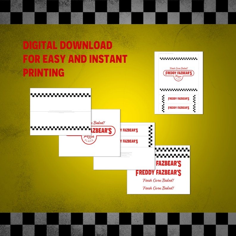 FNAF Party Printable Bundle - Freddy Fazbear's Pizza Box, Arcade ...