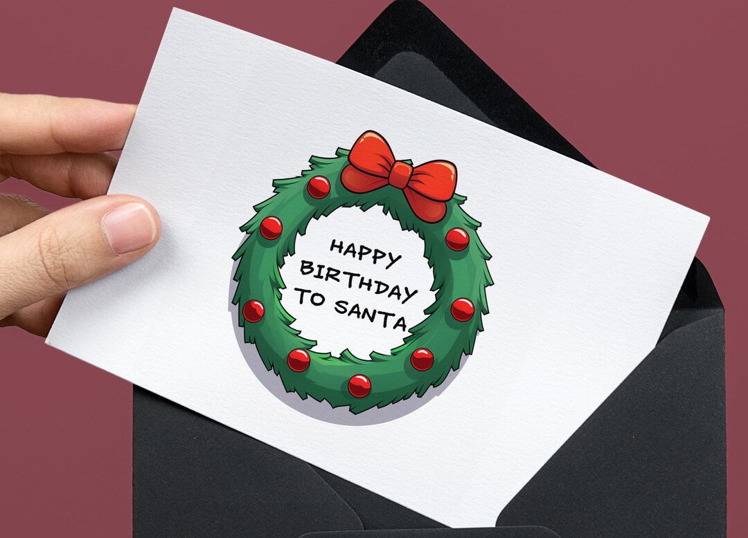Simpsons-inspired Christmas Card Printable happy Birthday to Santa ...