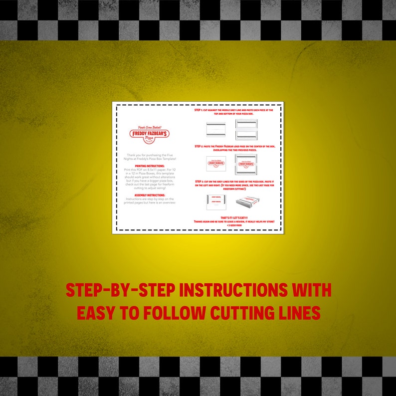FNAF Printable Pizza Box Cover - Five Nights at Freddy's Digital ...