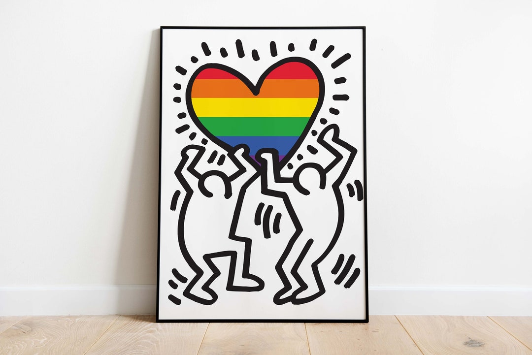 Keith Haring Love Printable Wall Art, Pride Design, Pop Art Print, Gay ...