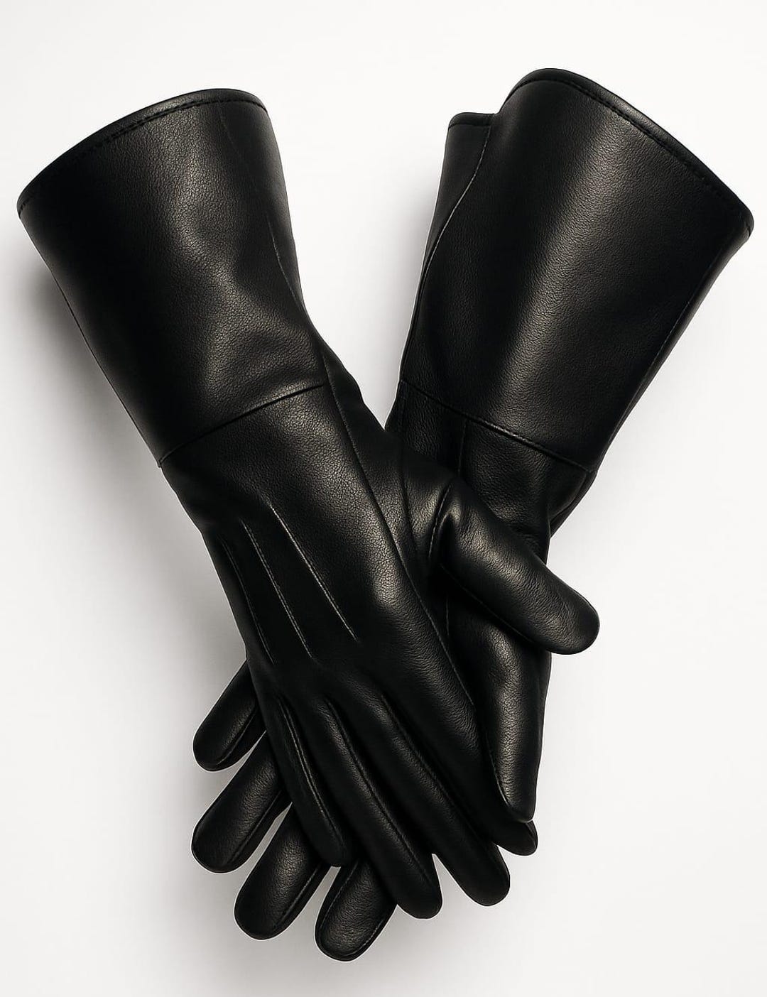Men's Leather Steampunk Gauntlets – Medieval Long Cuff Gloves for ...