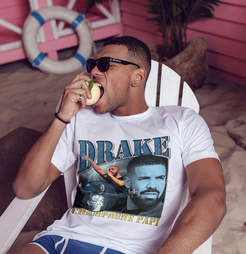 Drake Rapper Graphic Tee Design PNG File for Sublimation Use, Champagne ...