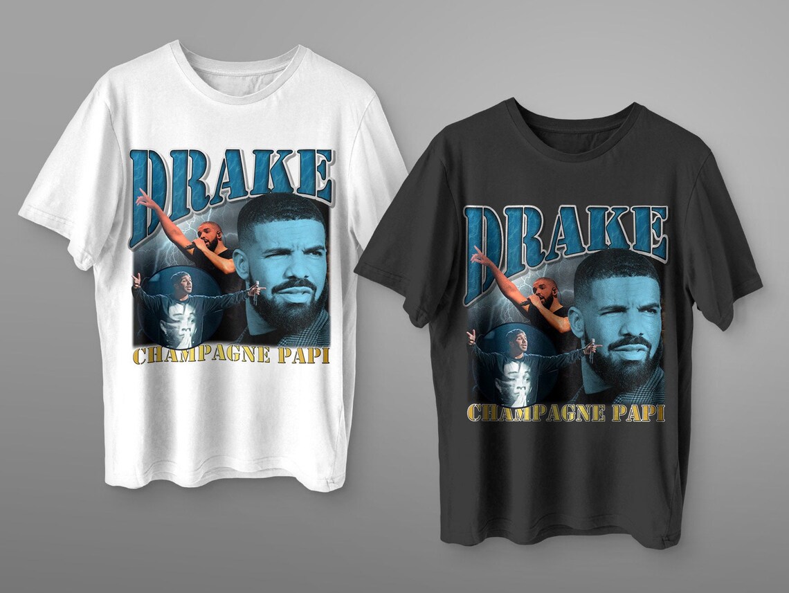 Drake Rapper Graphic Tee Design PNG File for Sublimation Use, Champagne ...
