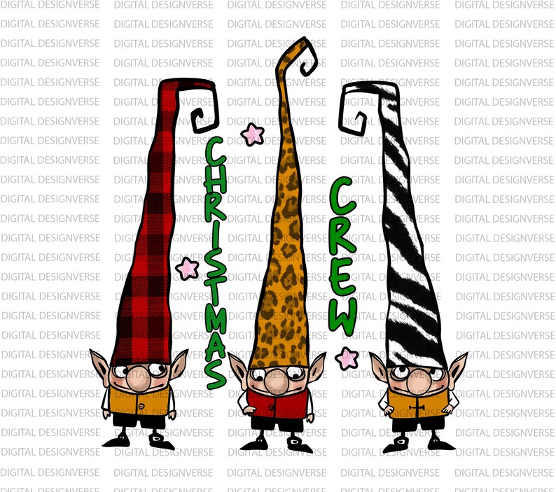 Christmas Crew Elf PNG Design for Sublimation Print, Family Christmas ...