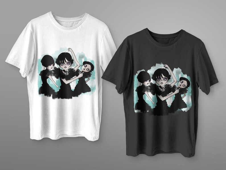 Wednesday Dance PNG, Wednesday Addams Gothic T Shirt Design, Movie Tees ...