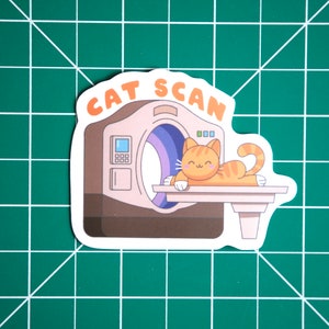 CAT Scan Vinyl Sticker, Radiology, CT Tech, Rad Tech, Kawaii Nursing ...