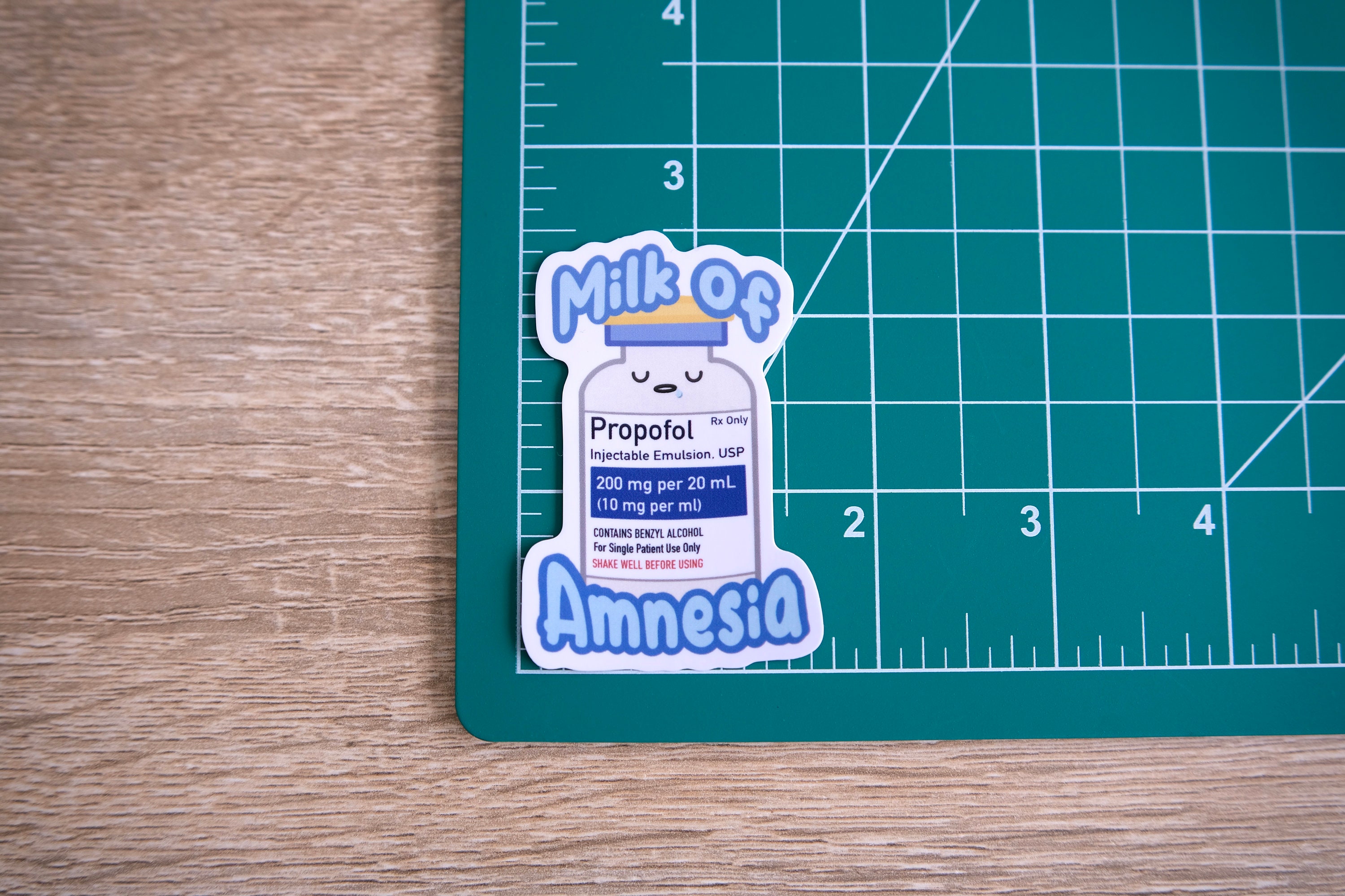 Milk of Amnesia Vinyl Sticker, Propofol Anesthesia - Etsy