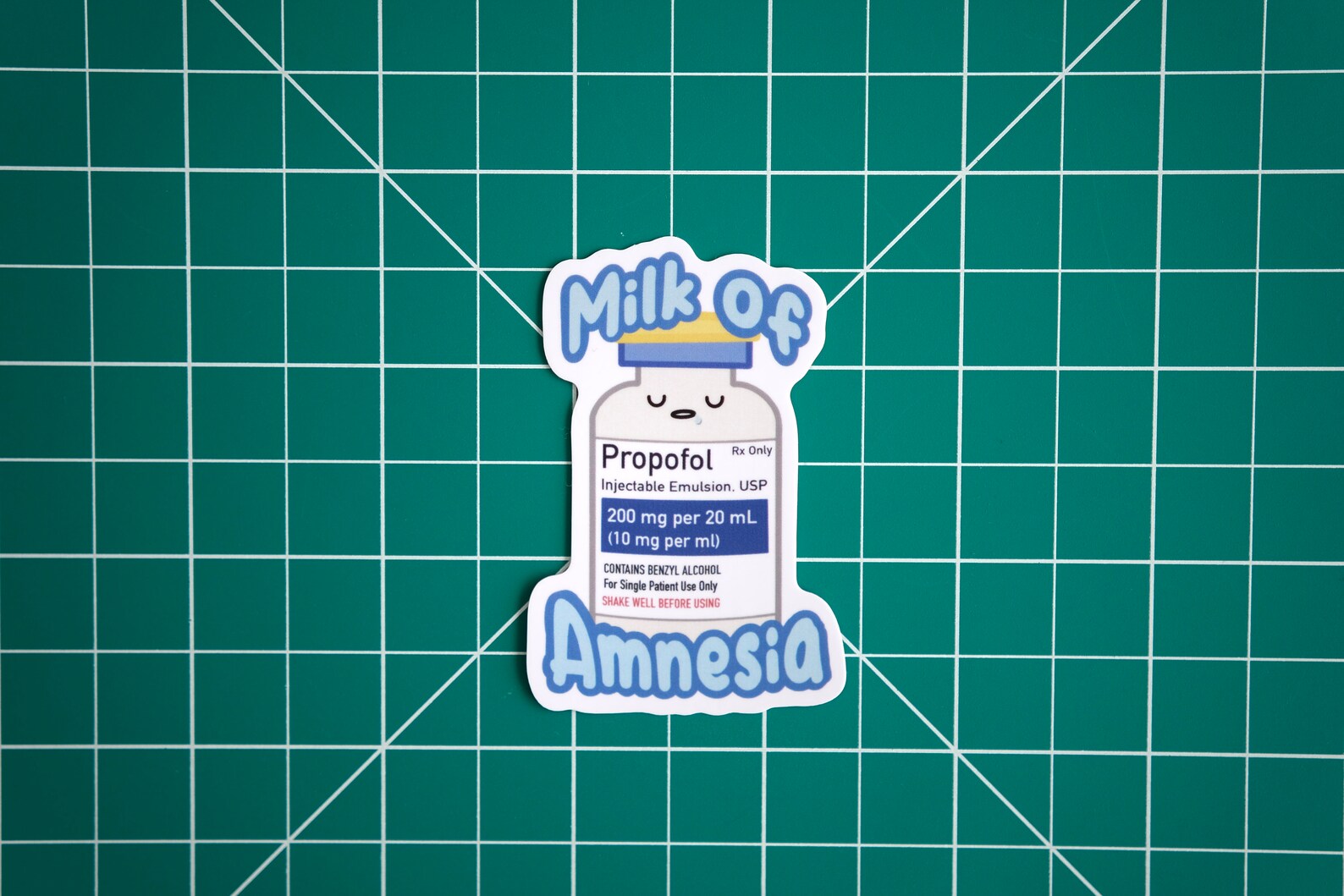 Milk of Amnesia Vinyl Sticker, Propofol Anesthesia - Etsy
