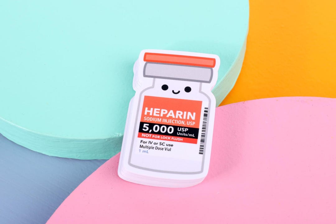 Heparin Matte Sticker, Nurse Sticker, Waterbottle Sticker - Etsy