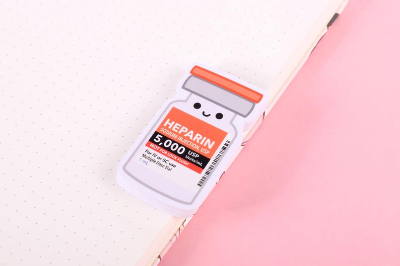 Heparin Matte Sticker, Nurse Sticker, Waterbottle Sticker - Etsy