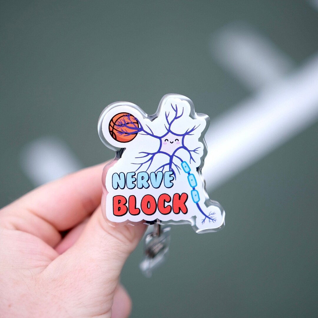 Nerve Block Badge Reel, CRNA Anesthesia, Kawaii Cartoon - Etsy
