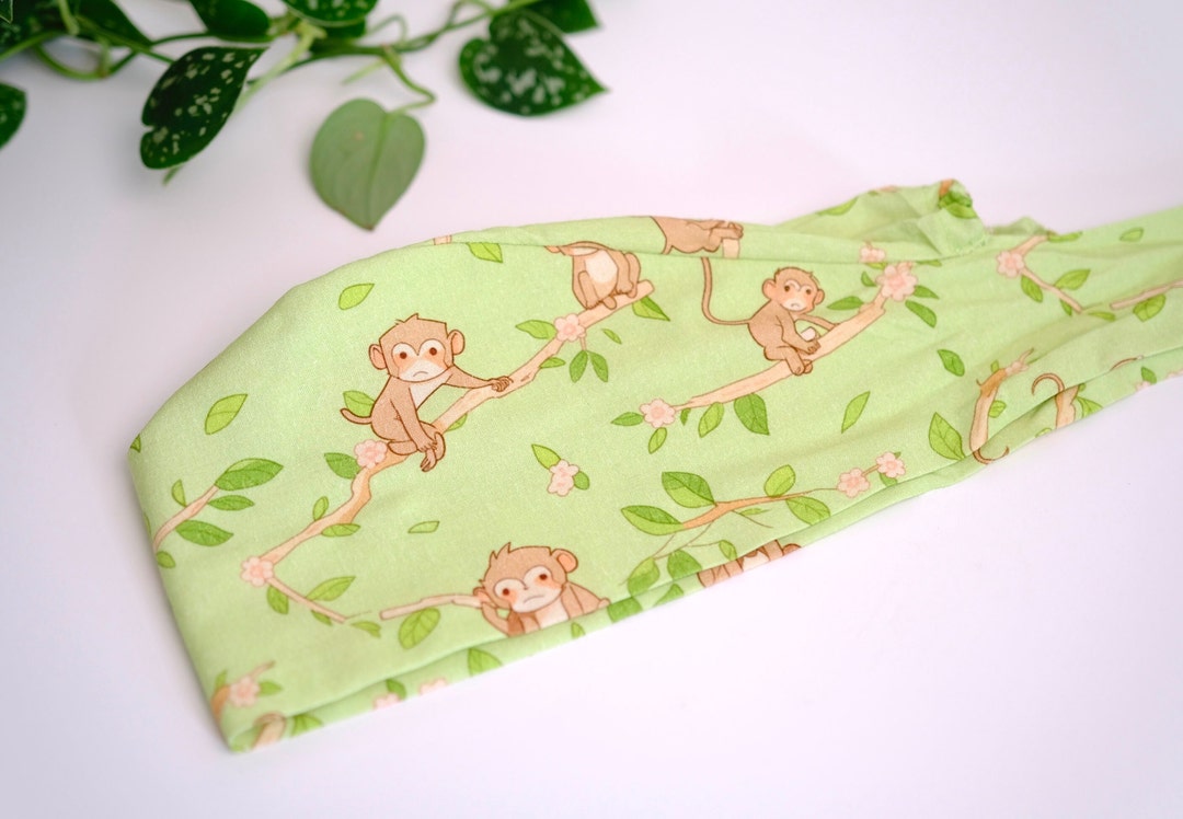 Cute Monkey Scrub Cap Scrub Caps for Women Ponytail, Surgical Cap ...
