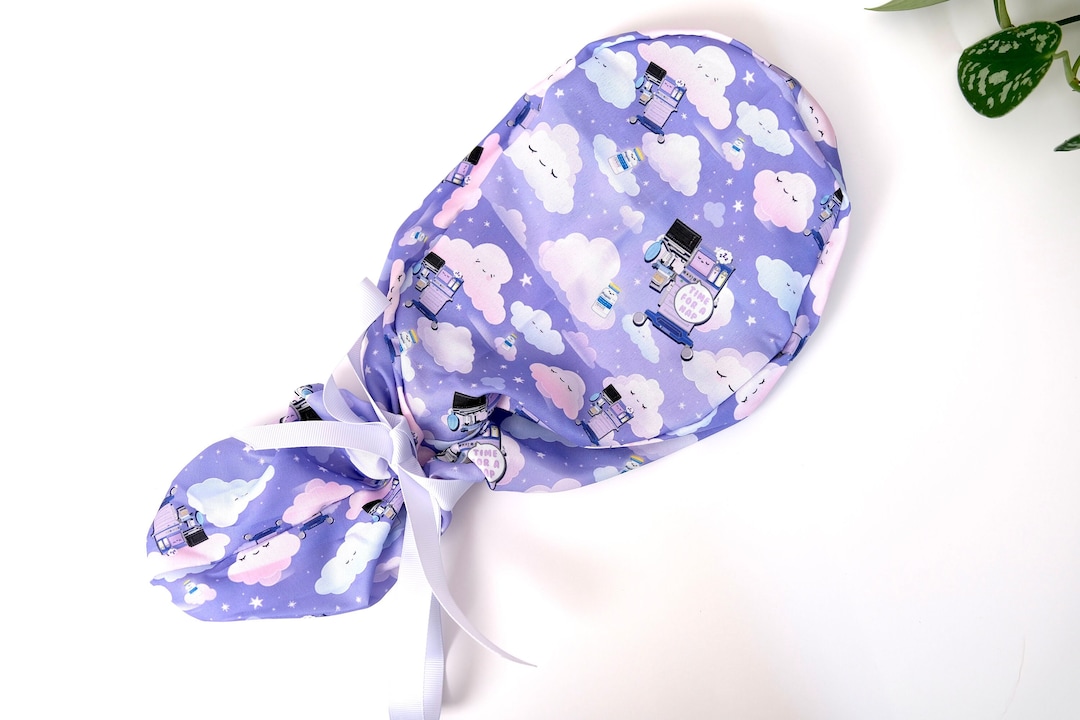 Anesthesia Scrub Cap - Time for a Nap, Scrub Caps for Women Ponytail ...