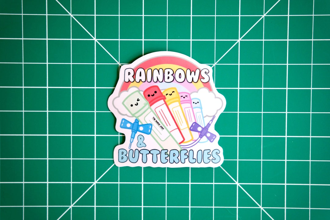 Rainbows & Butterflies Vinyl Sticker, Anesthesia, Perioperative Nurse ...