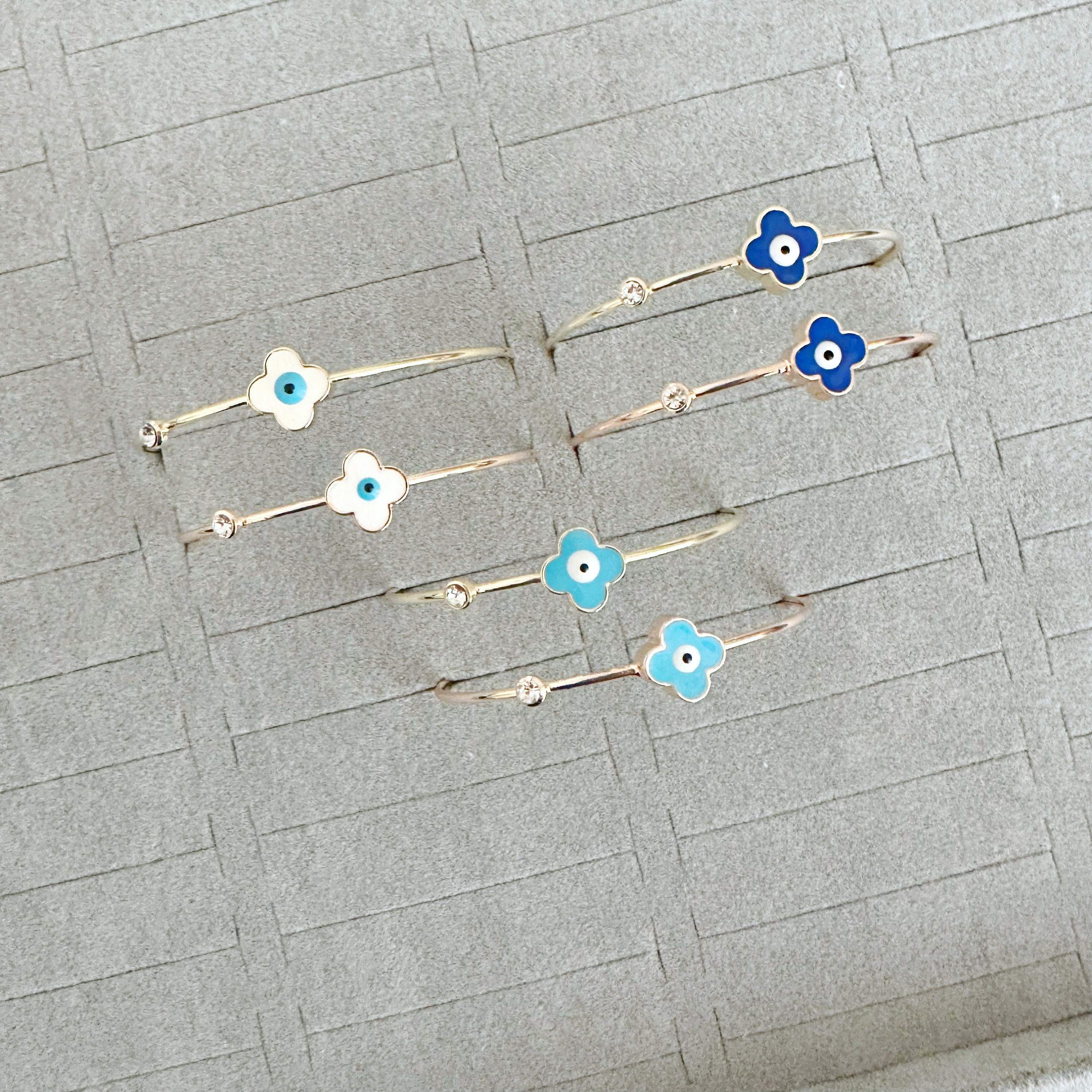 Evil Eye Clover Bracelet, Four Leaf Clover Bracelet, Shamrock Bracelet ...