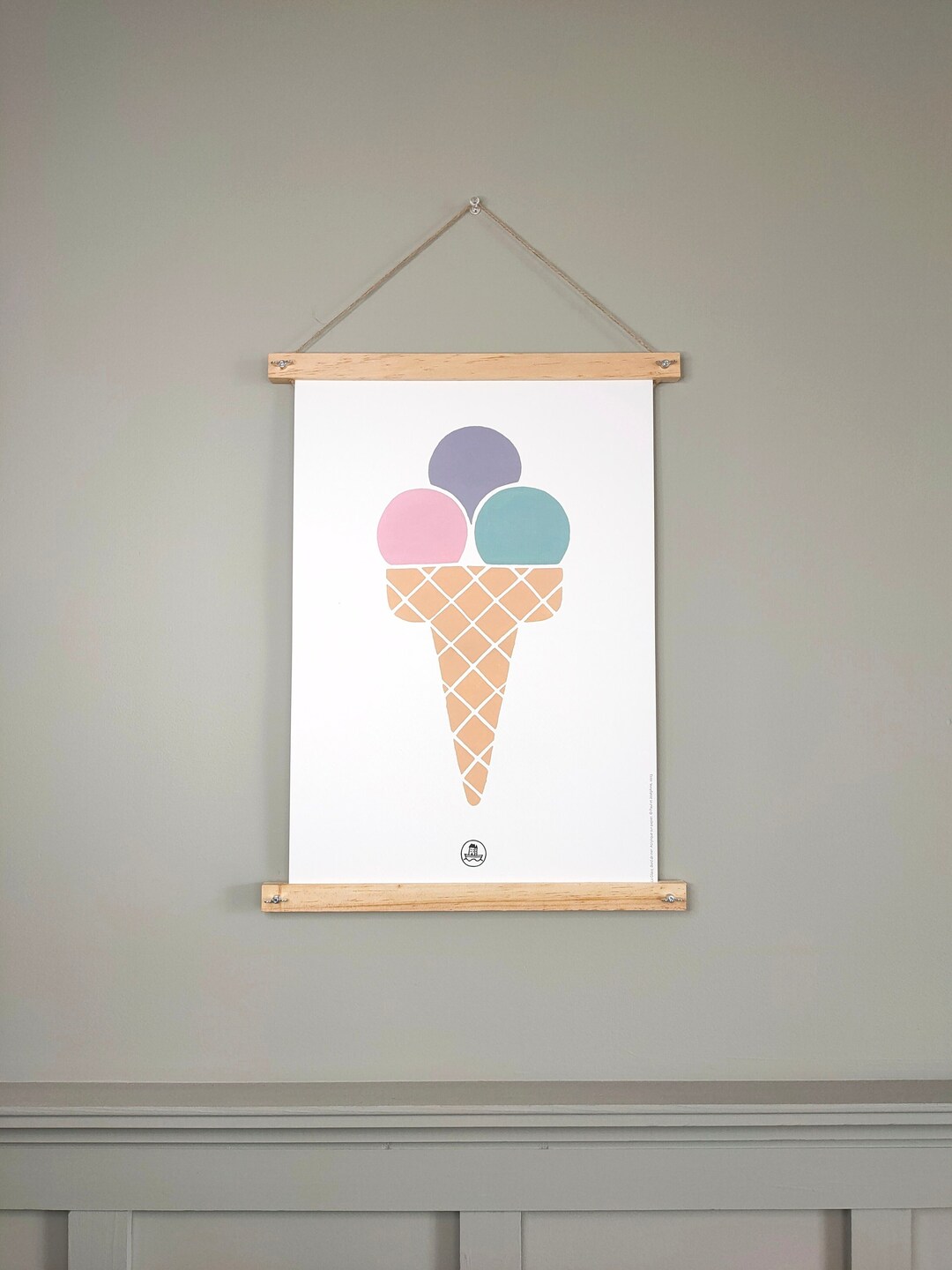 Ice Cream Poster or Card Collection Seaside Pastel Colors for Summer ...