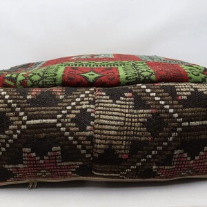 Authentic Decorative Kilim Pouf, Vintage Pouf, Tribal Pouffe, Ethnic ...