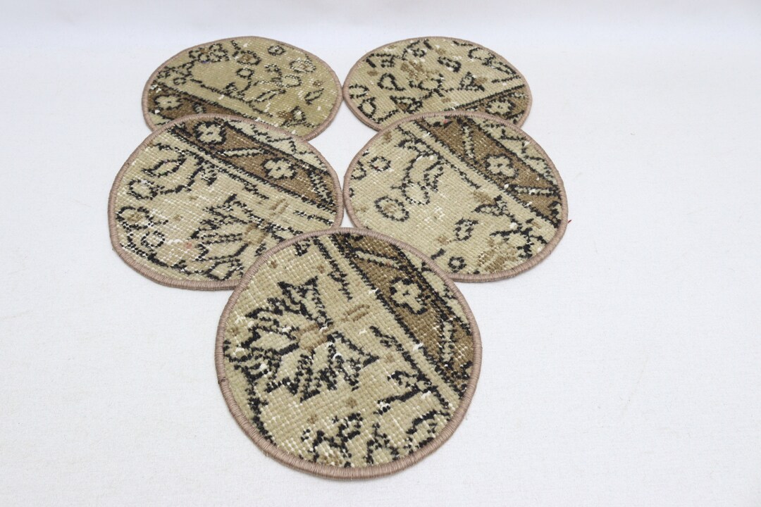 5 Pieces Neutral Color Supla Set, Handmade Placemat, Restaurant ...