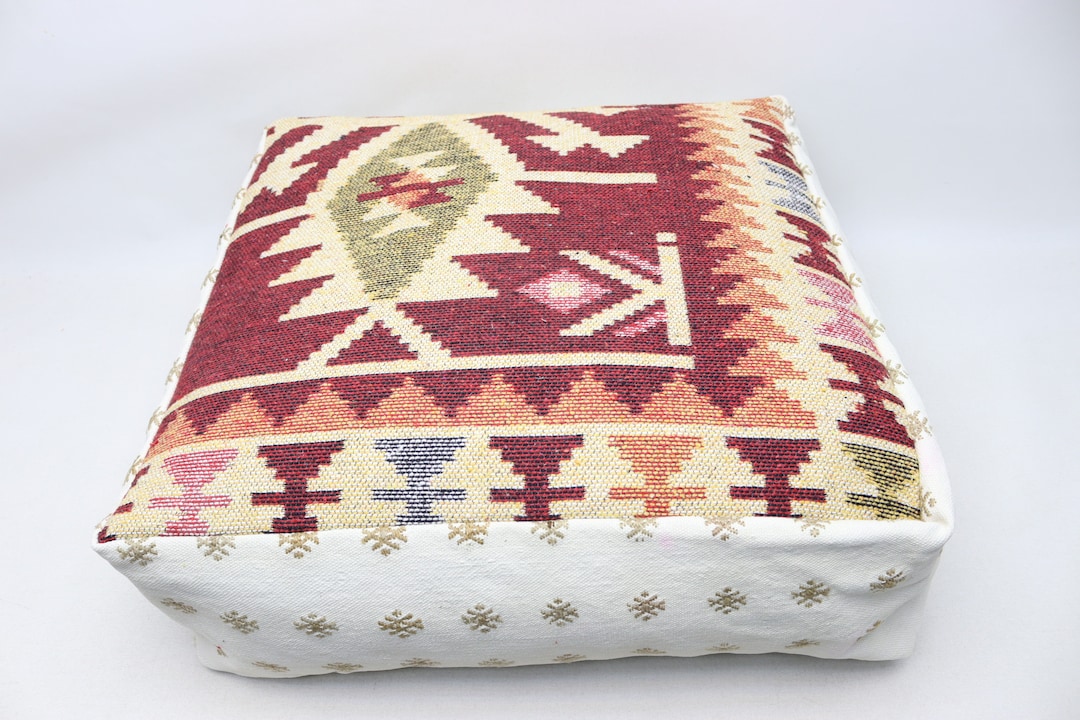 Kilim Floor Pouf Bohemian Pouffe Garden Decor Pouffe Floor - Etsy