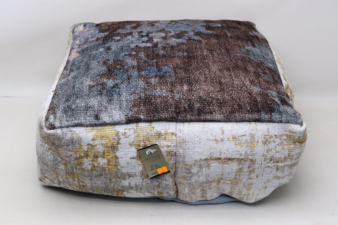 Wool Pouf, Turkish Kilim Pouf, Handwoven Pouf, Floor Pouf, Moroccan ...