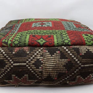 Authentic Decorative Kilim Pouf, Vintage Pouf, Tribal Pouffe, Ethnic ...