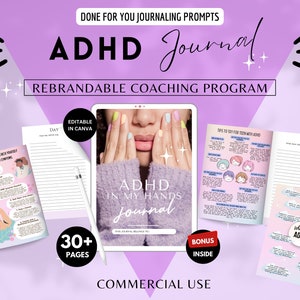 ADHD Journal:done for You Journal Prompt | Brandable Coaching Program ...