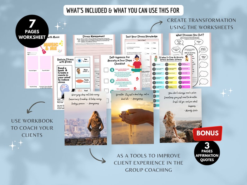 Anxiety Stress Ebook + Worksheet:done for You Brandable Coaching ...