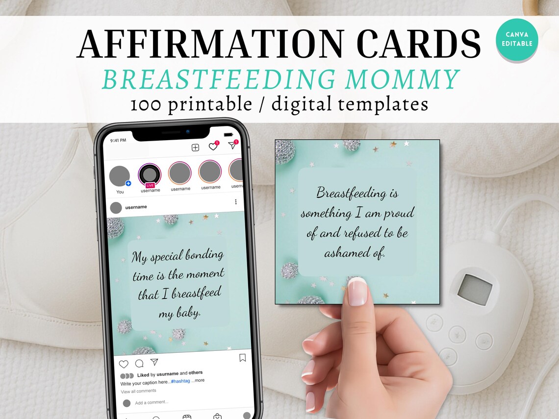 Breastfeeding Affirmation Cards for New Mother, Lactation Consultants ...