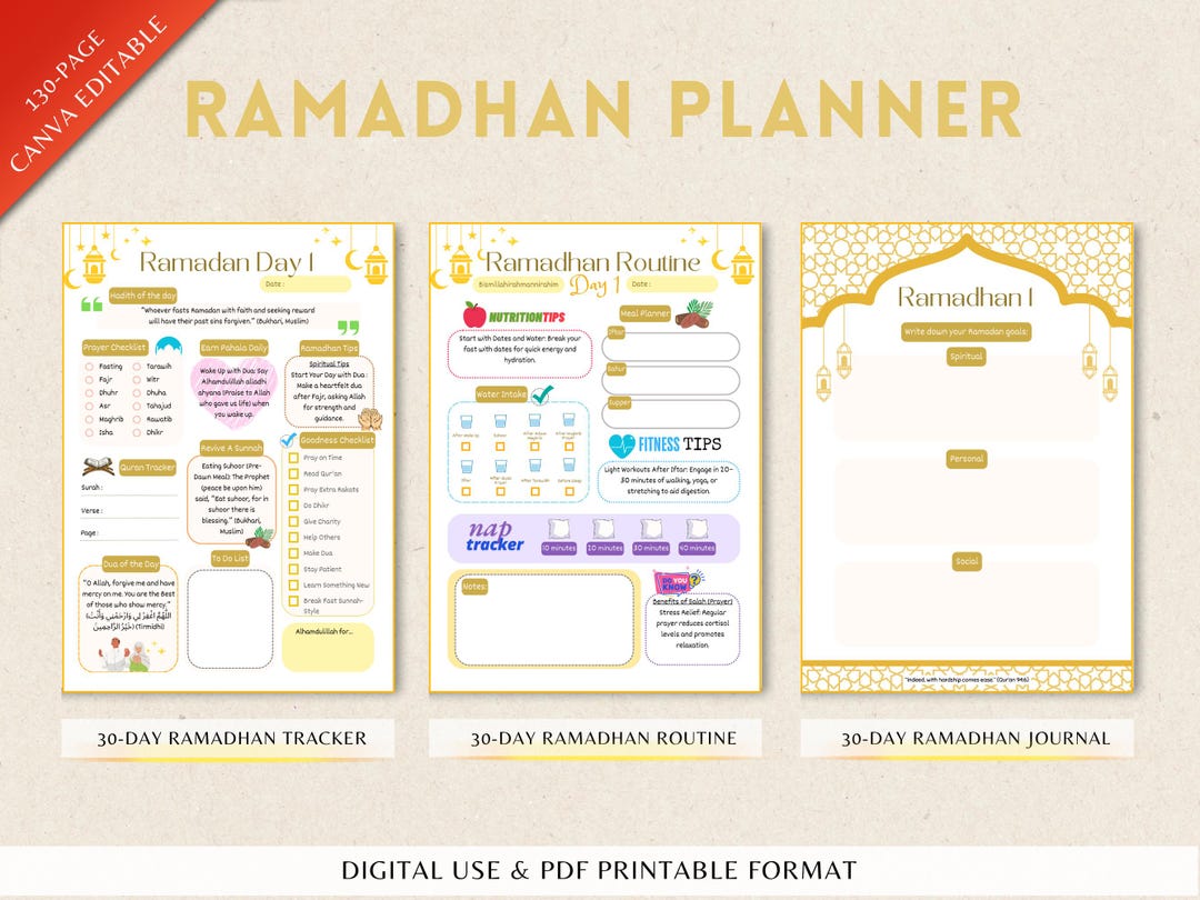 2026 Ramadan Planner Undated: Ramadan Tracker, Ramadan Routine, Ramadan ...