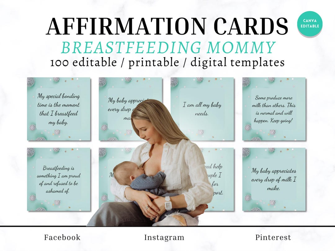 Breastfeeding Affirmation Cards for New Mother Motherhood, Postpartum ...