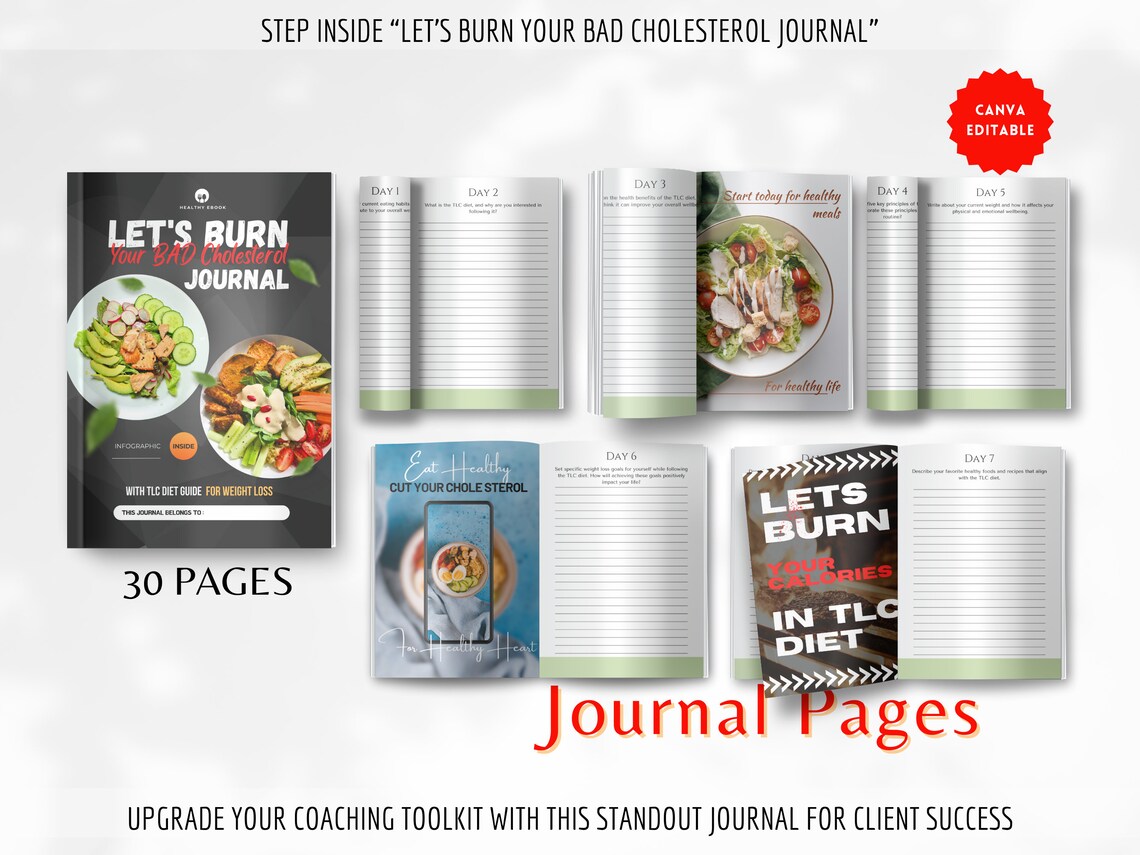 Cholesterol Burn by TLC Diet Journal : PLR Done for You Journal Prompt ...