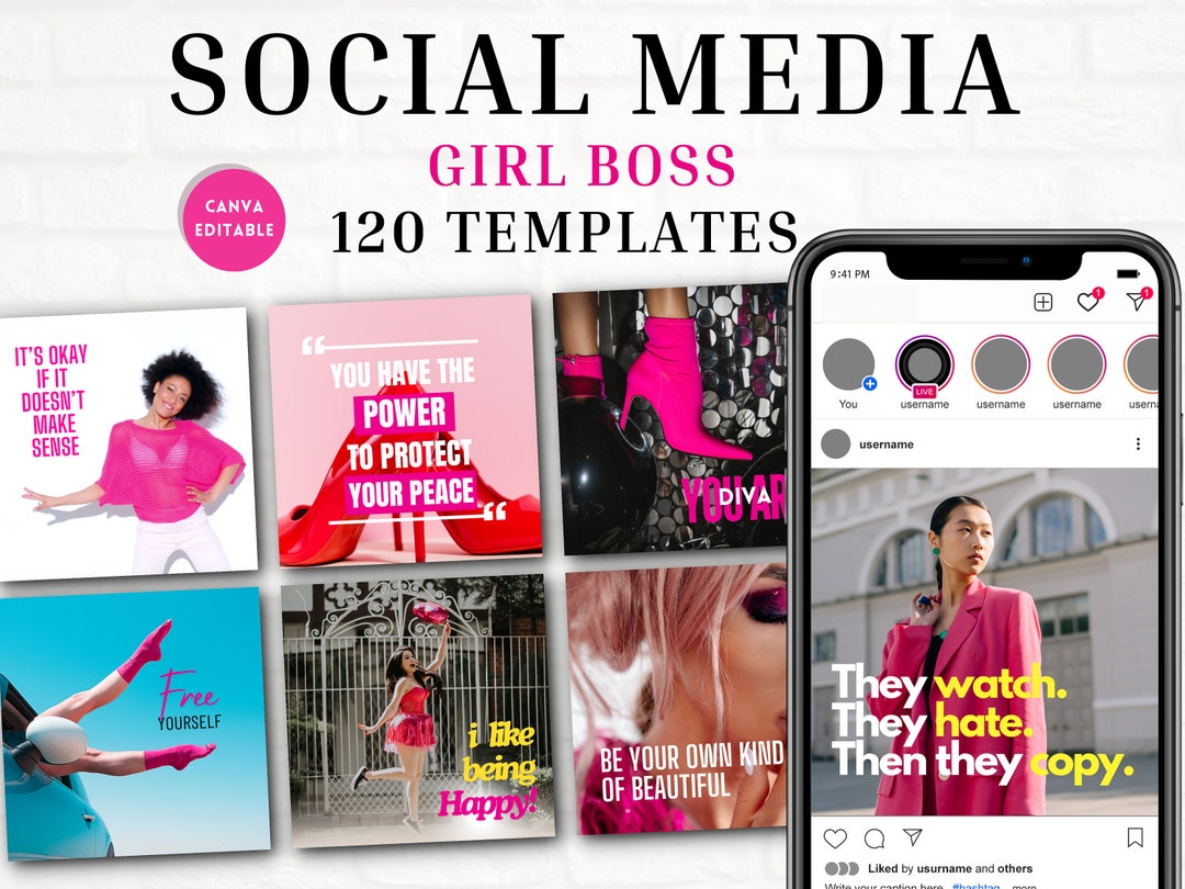 Girl Boss Social Media Post Templates, Engagement Posts, Boss Babe ...