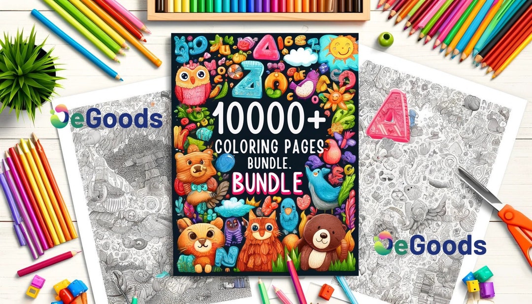 10,000+ Kids COLORING PAGES Bundle | Preschool Kindergarten Worksheets ...