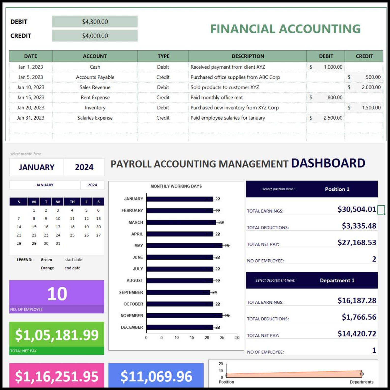 ACCOUNTING EXCEL TEMPLATES, Accounting Template, Business Ledger, Excel ...