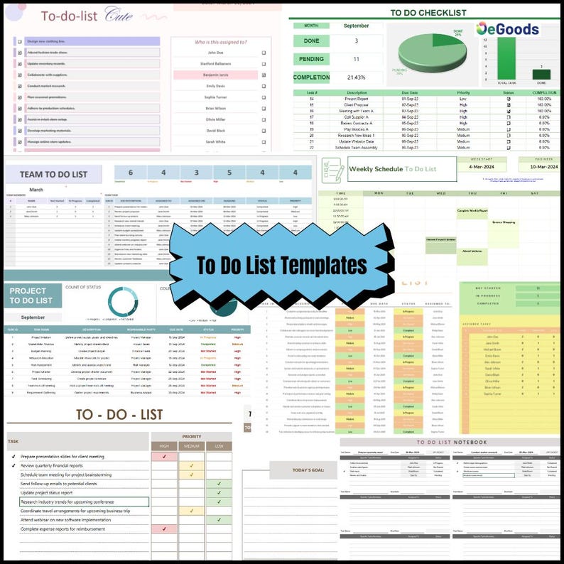 TO DO LIST Templates, to Do Excel Tracker Templates, Daily to Do ...