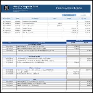 ACCOUNTING EXCEL TEMPLATES, Accounting Template, Business Ledger, Excel ...
