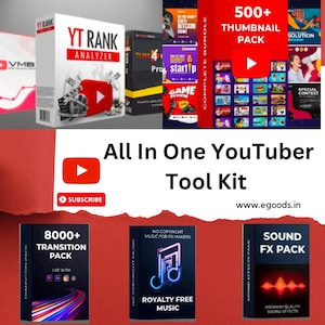 YOUTUBER TOOLKIT, Youtuber Branding Kit, Youtube Channel Thumbnail ...