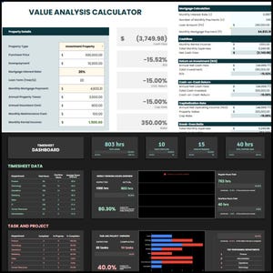 Data Analysis Excel Templates, Financial, HR, Project Dashboards - Etsy